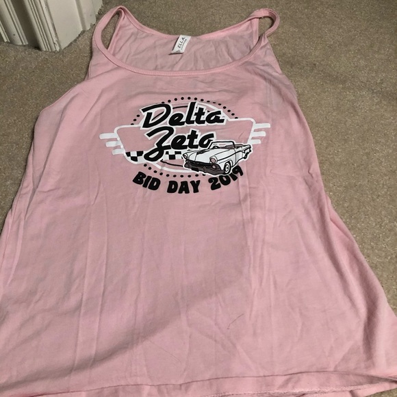 Bella Canvas | Tops | Delta Zeta Grease Themed Bid Night Tank Top ...